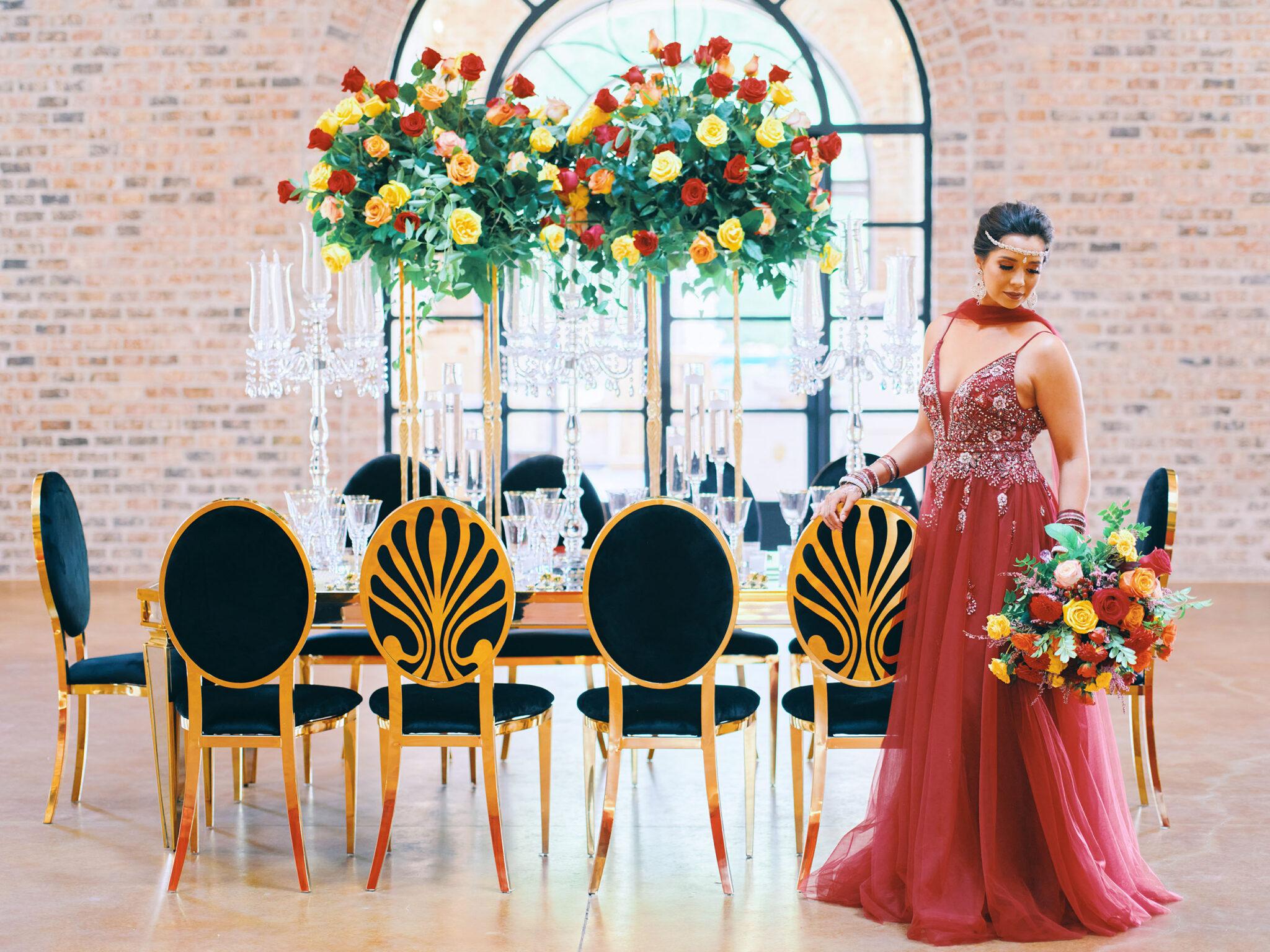 Iron Manor Styled Shoot - Indoor Reception Decor Rectangle Table